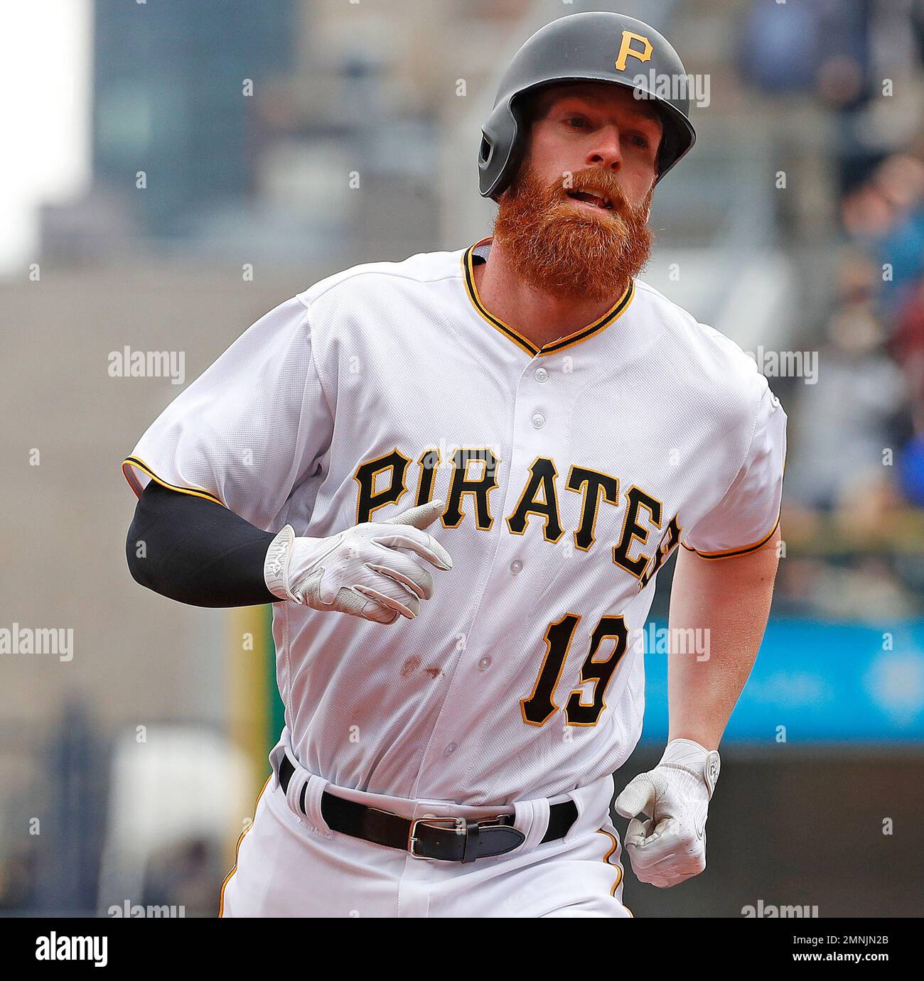 Pittsburgh Pirates' Colin Moran rounds third after hitting a grand slam ...