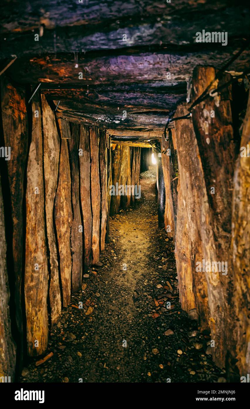 The dark hallway of the old mine at Samobor Croatia Stock Photo - Alamy