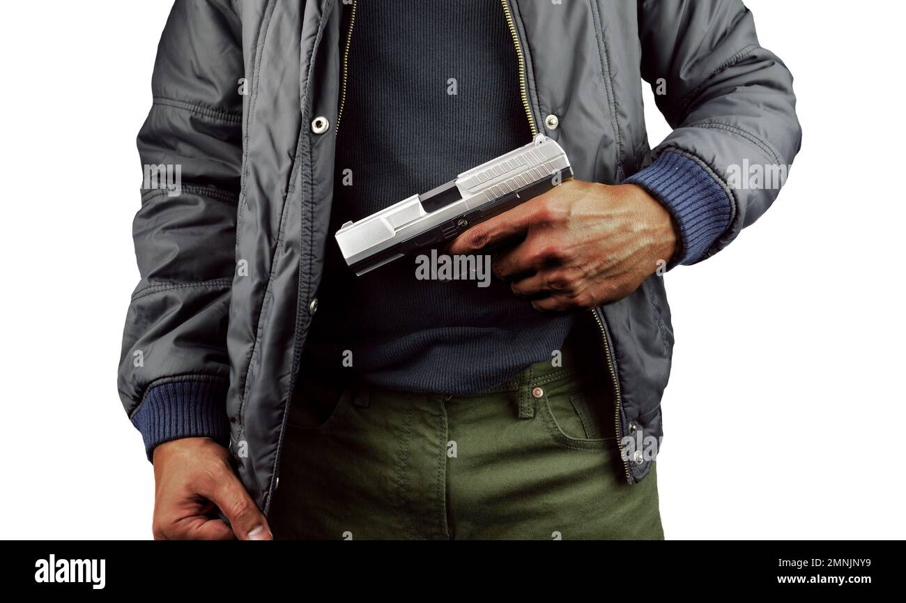 closeup of an armed terrorist with white background Stock Photo - Alamy