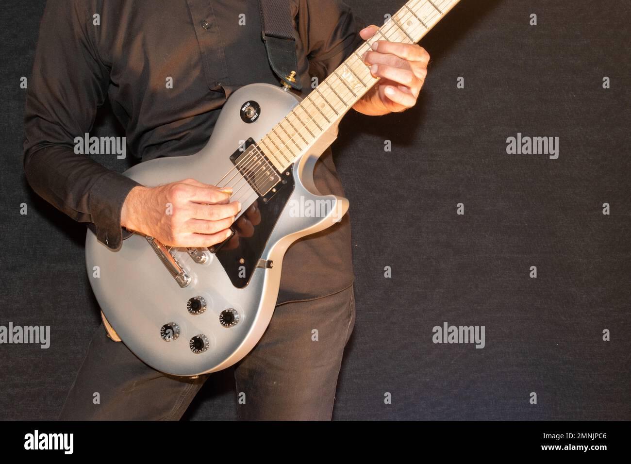 Vaduz, Liechtenstein, September 28, 2022 Artist is performing with a ...