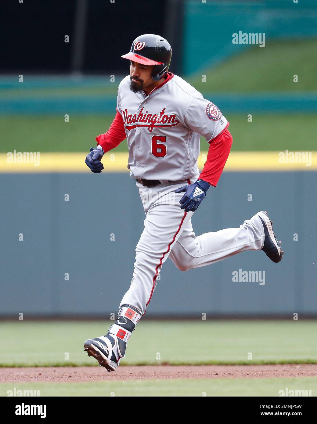 Washington Nationals' Anthony Rendon runs the bases after hitting a two ...