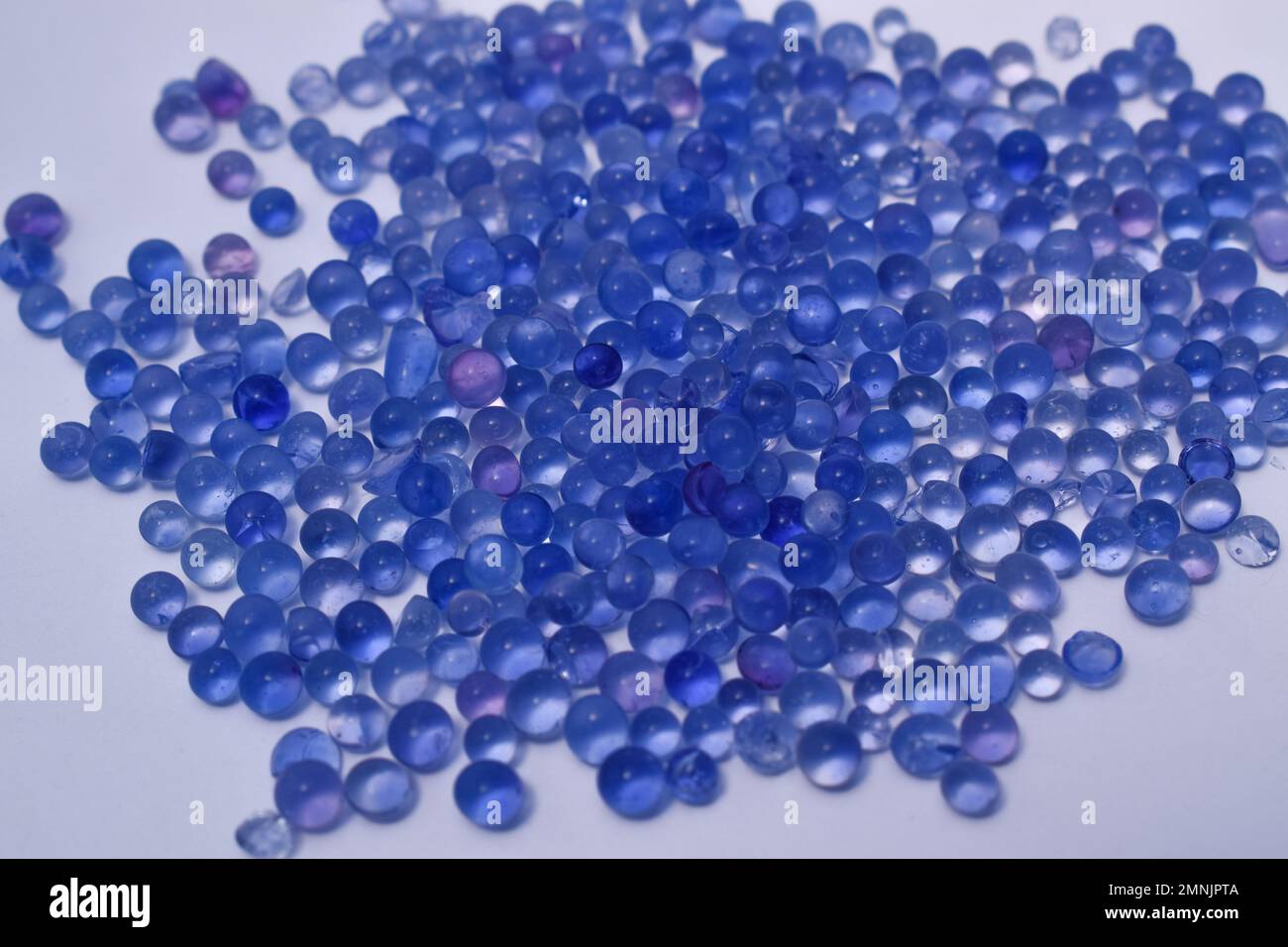 blue silica gel ,moisture adsorbing, isolated on white background Stock ...