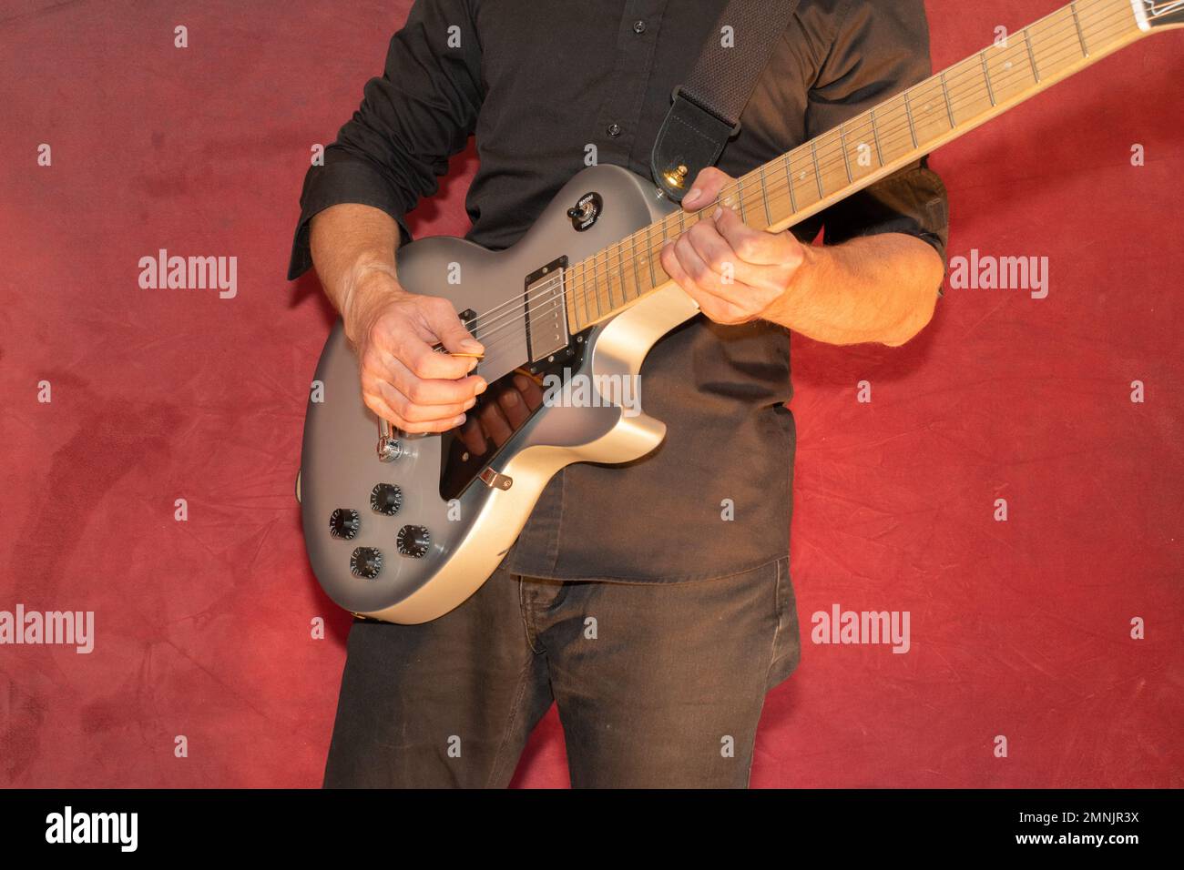 Vaduz, Liechtenstein, September 28, 2022 Artist is performing with a ...