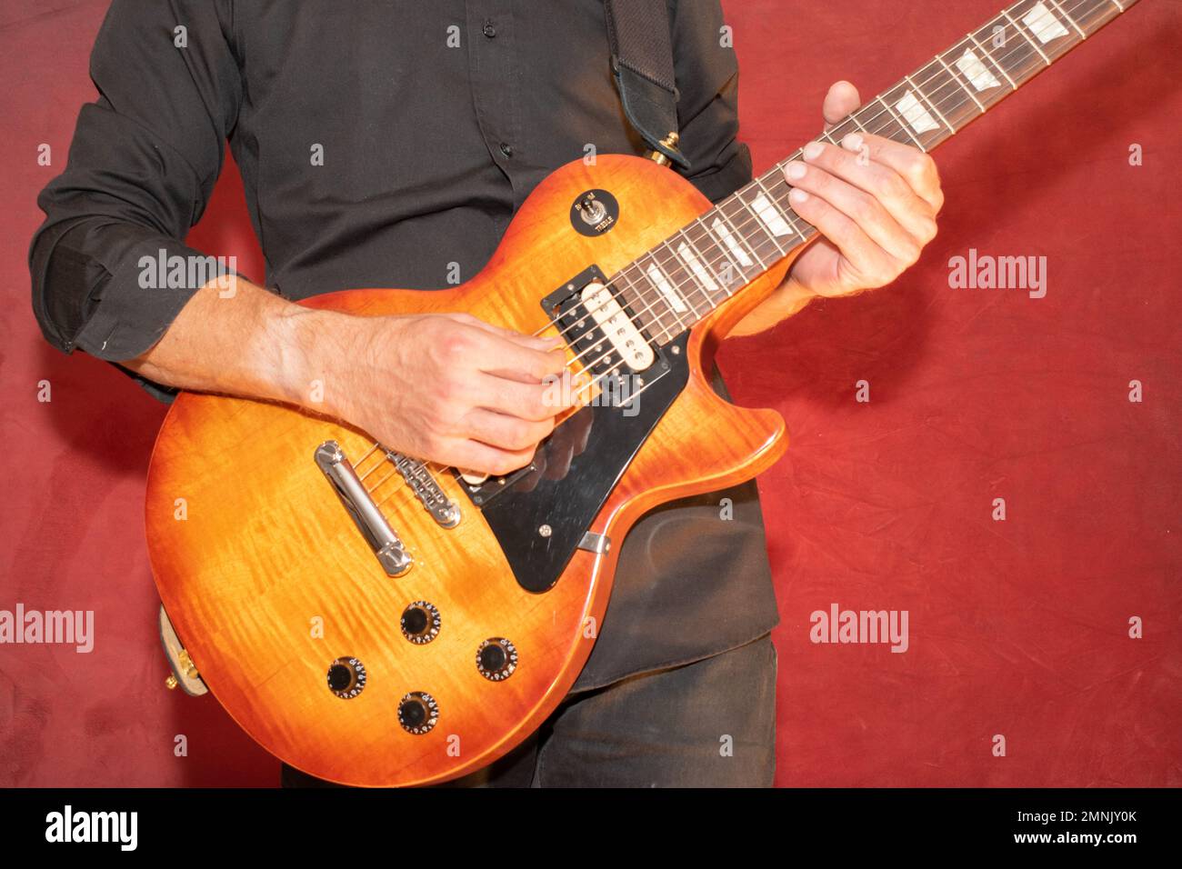 Vaduz, Liechtenstein, September 28, 2022 Artist is performing with a ...