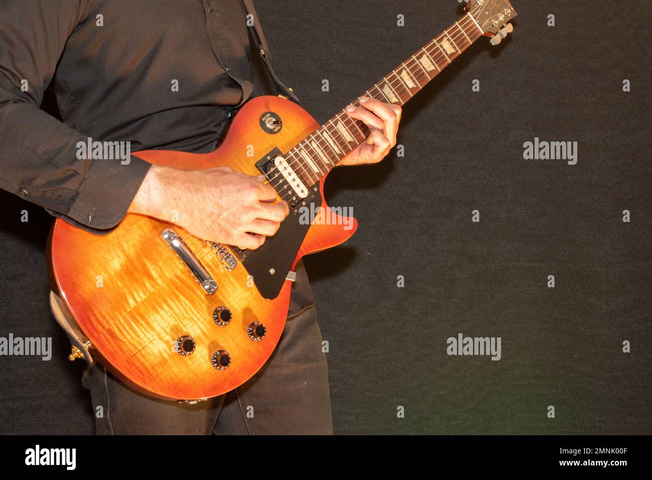 Vaduz, Liechtenstein, September 28, 2022 Artist is performing with a ...