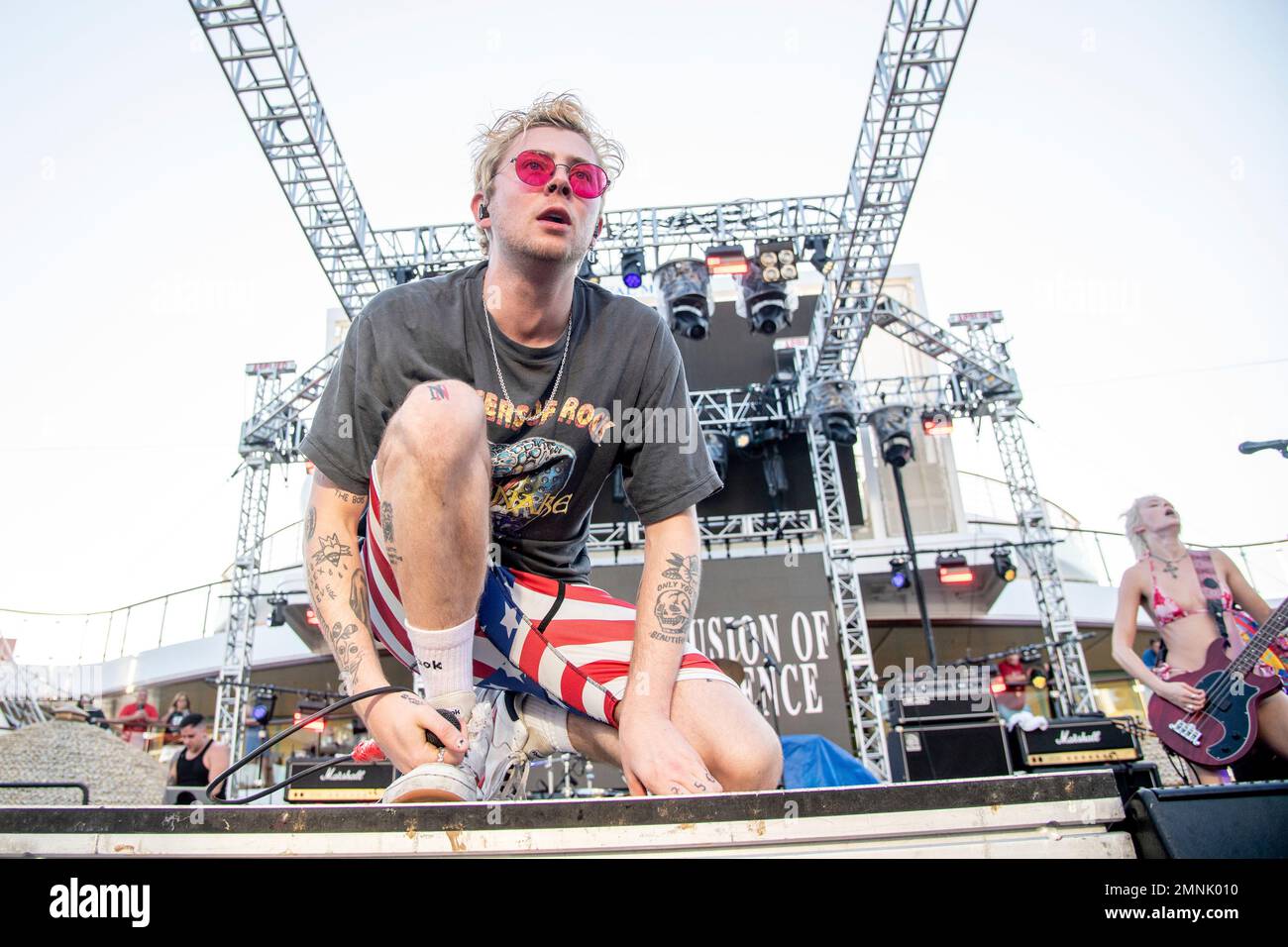 Sam Matlock of Wargasm performs on board the Carnival Magic during day ...