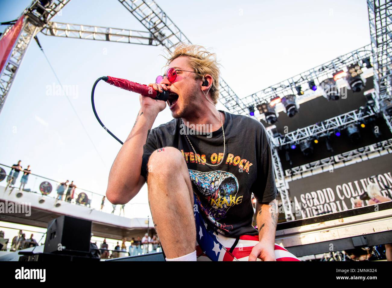 Sam Matlock of Wargasm performs on board the Carnival Magic during day ...