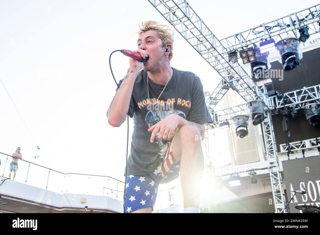 Sam Matlock of Wargasm performs on board the Carnival Magic during day ...