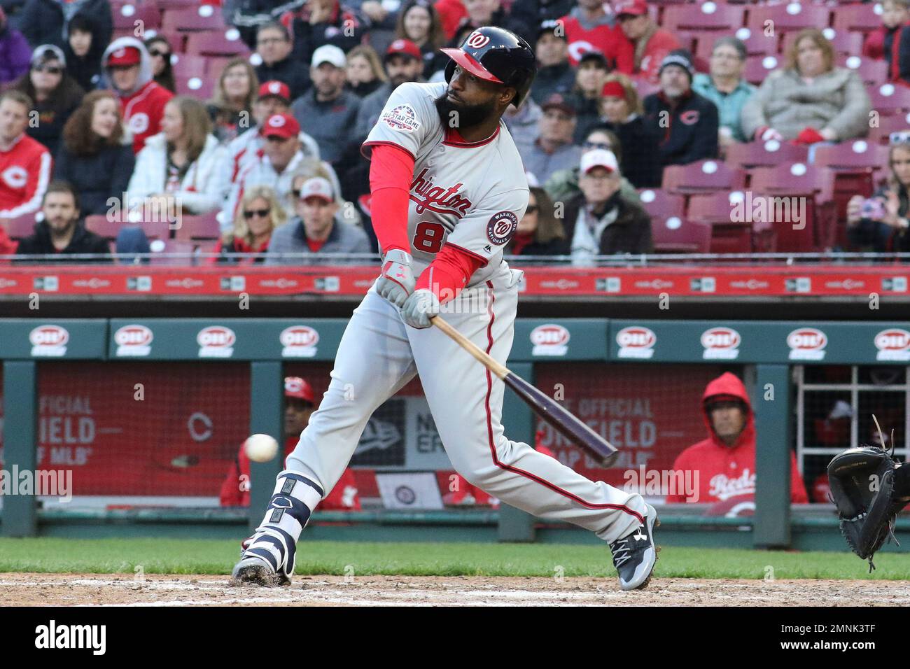Washington Nationals' Brian Goodwin hits an RBI sacrifice fly off ...