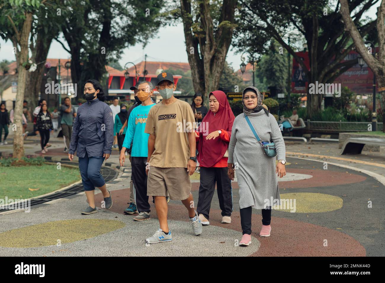 Salatiga, Indonesia - Circa 2023: Residents exercise morning jogging ...