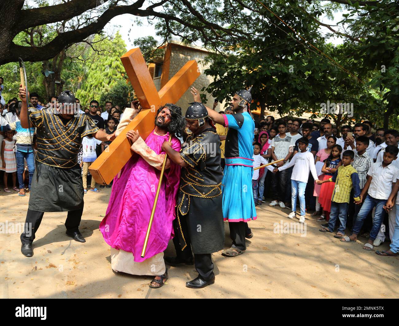 Christian devotees reenact the crucifixion of Jesus Christ to mark Good ...