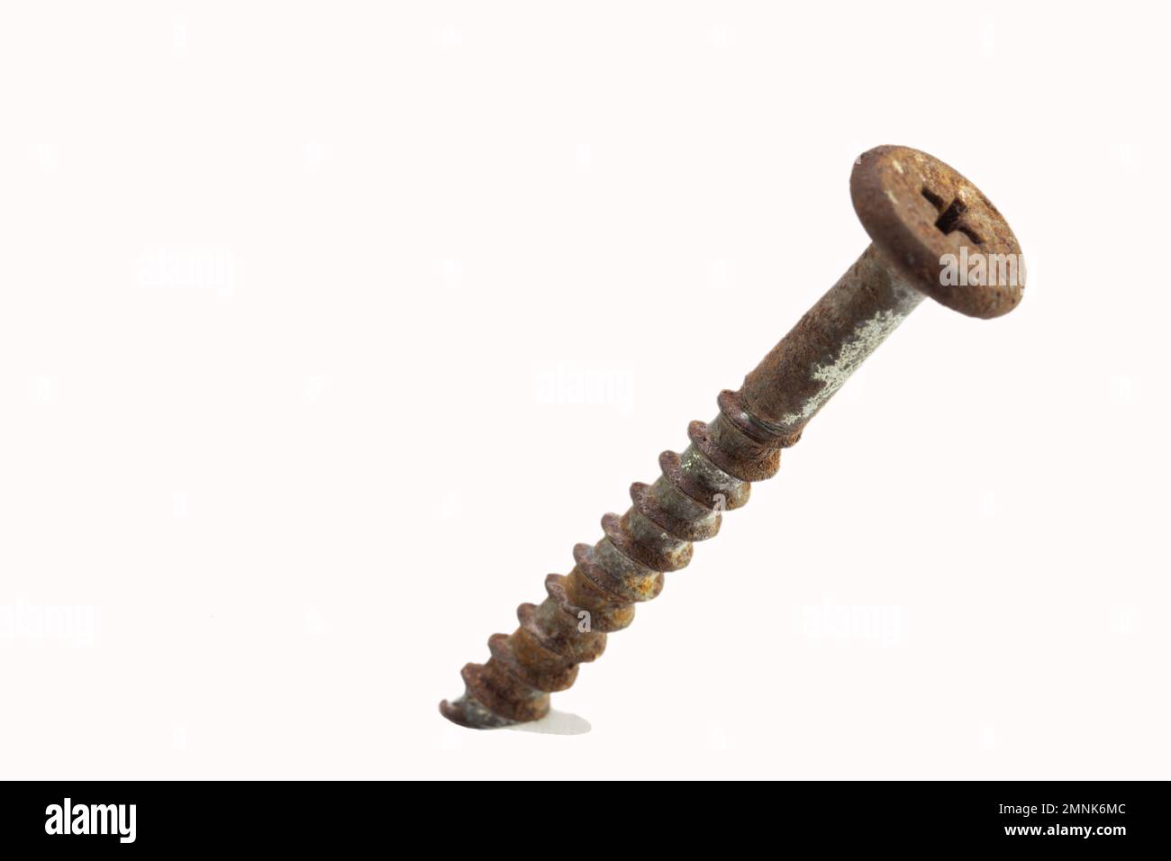rusty screw nails isolated white background Stock Photo - Alamy