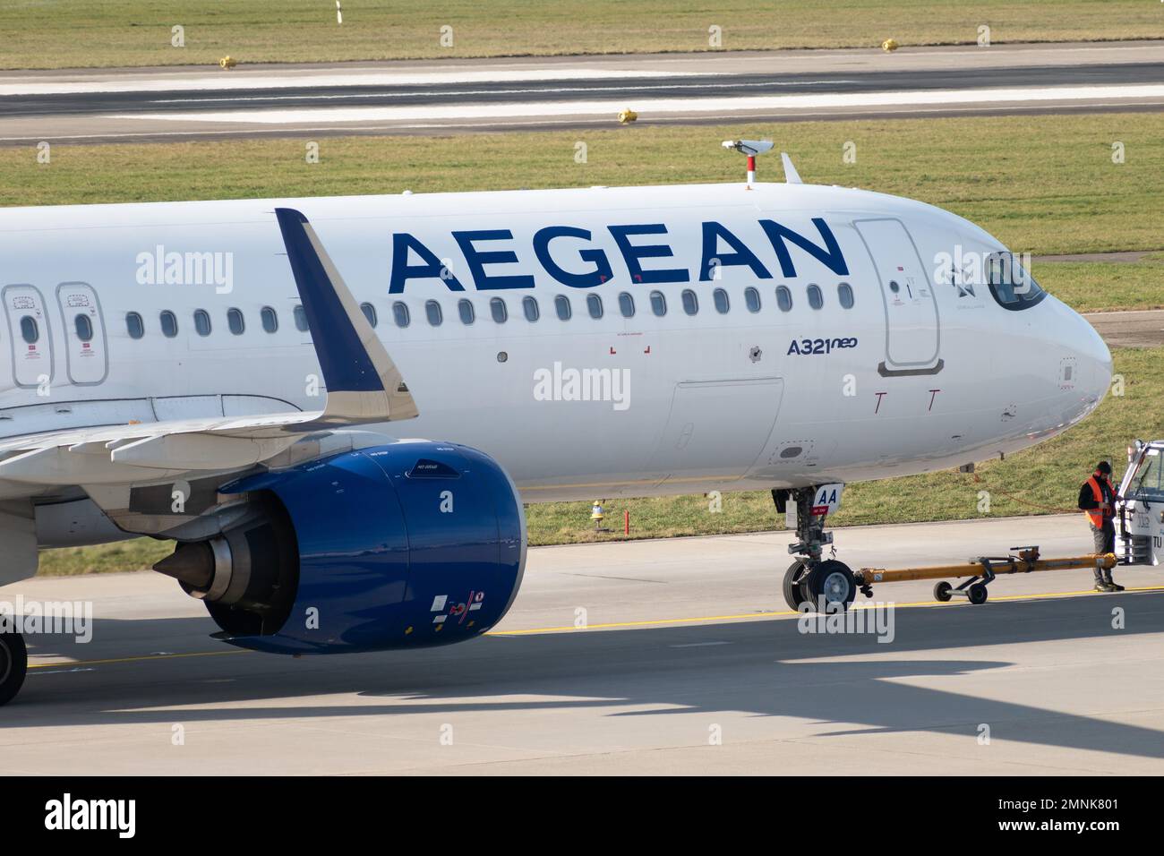 Zurich, Switzerland, January 19, 2023 Aegean Airbus A321-271NX Neo ...