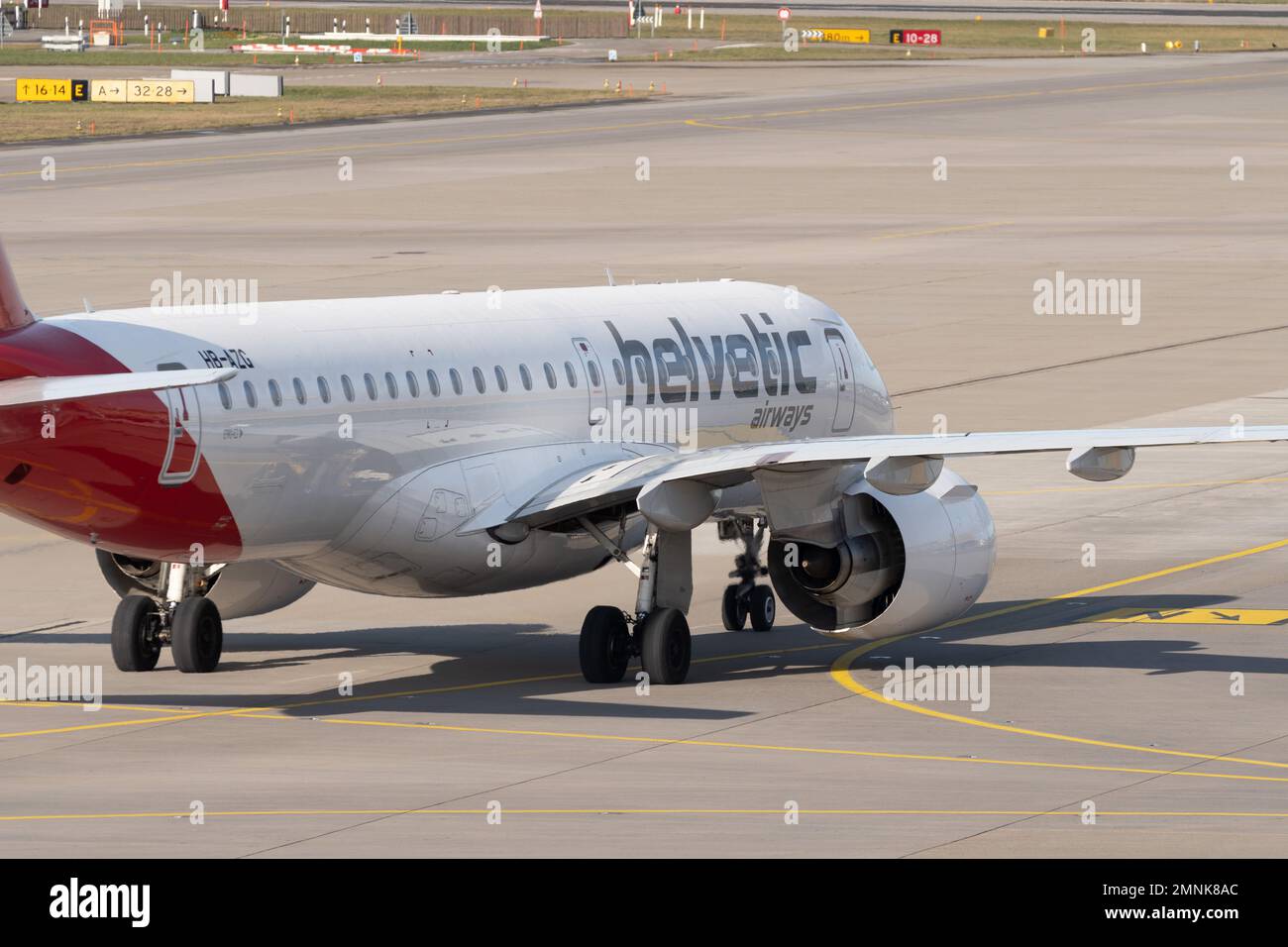 Zurich, Switzerland, January 19, 2023 Helvetic airways Embraer E-190-E2 ...