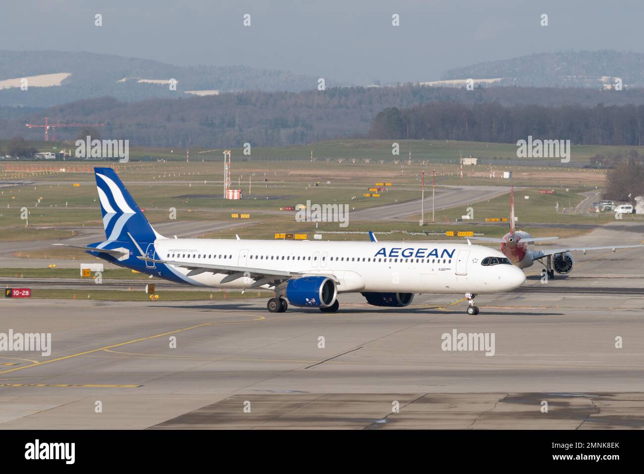 Zurich, Switzerland, January 19, 2023 Aegean Airbus A321-271NX Neo ...