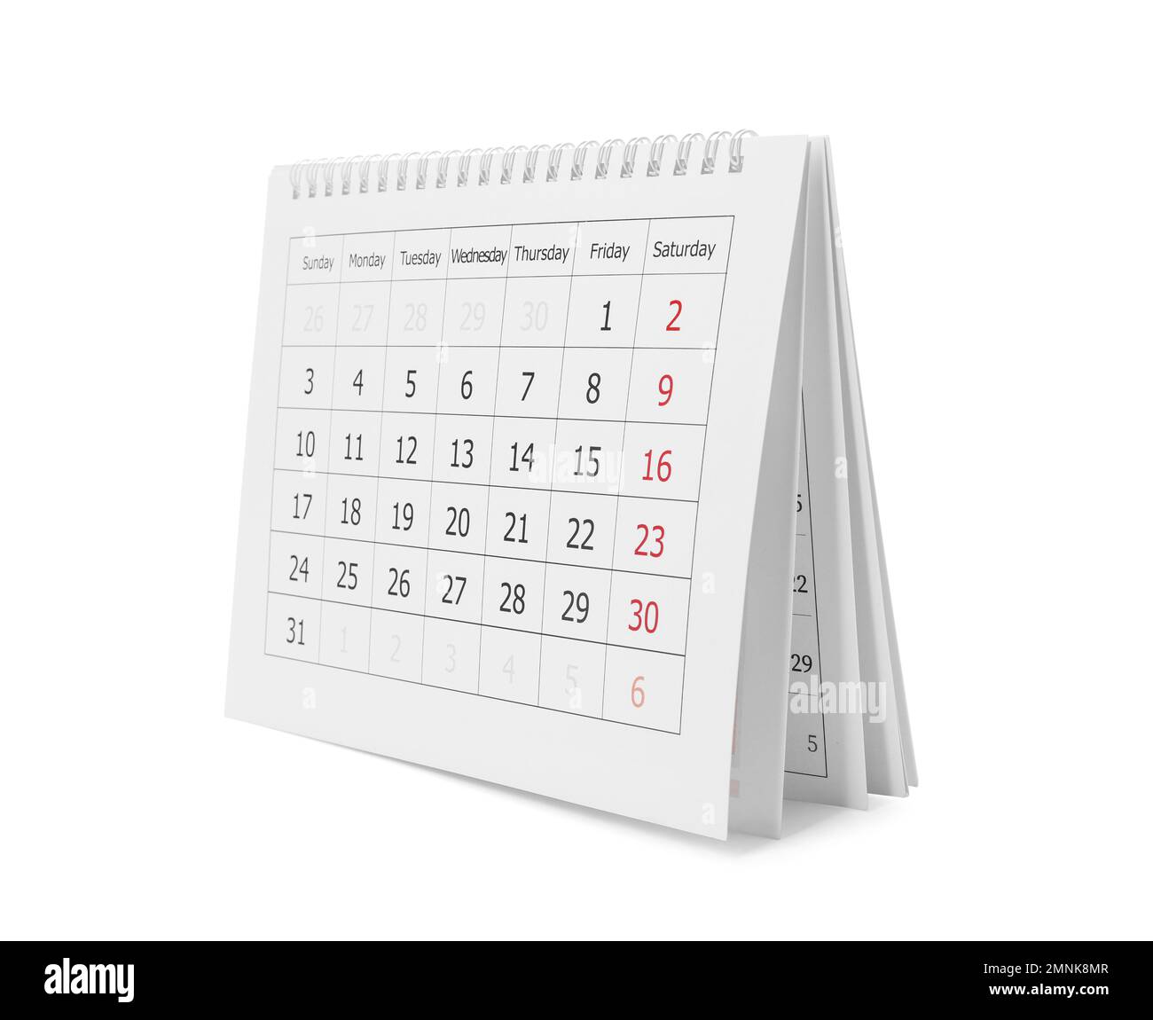 Paper calendar isolated on white. Planning concept Stock Photo - Alamy