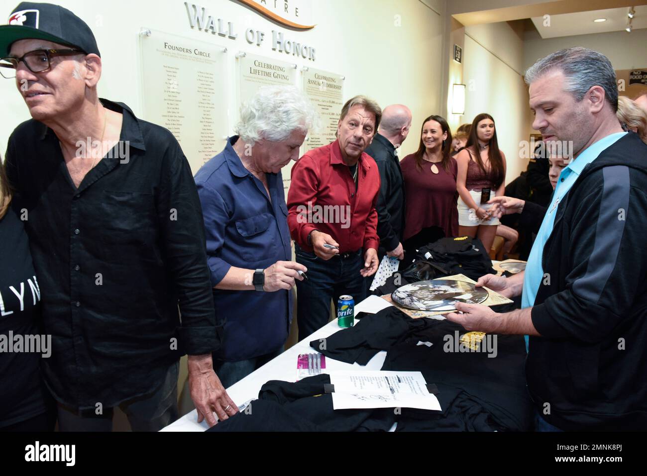Liberty Devitto, from left, Russell Javors, Richie Cannata, David Clark ...
