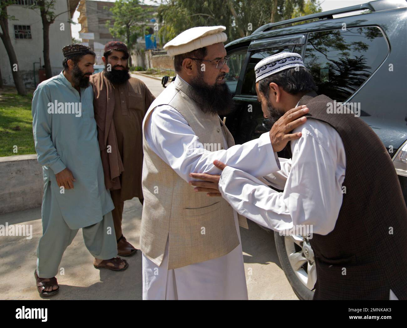 In this Thursday, March 22, 2018 photo, Pakistani militant leader ...