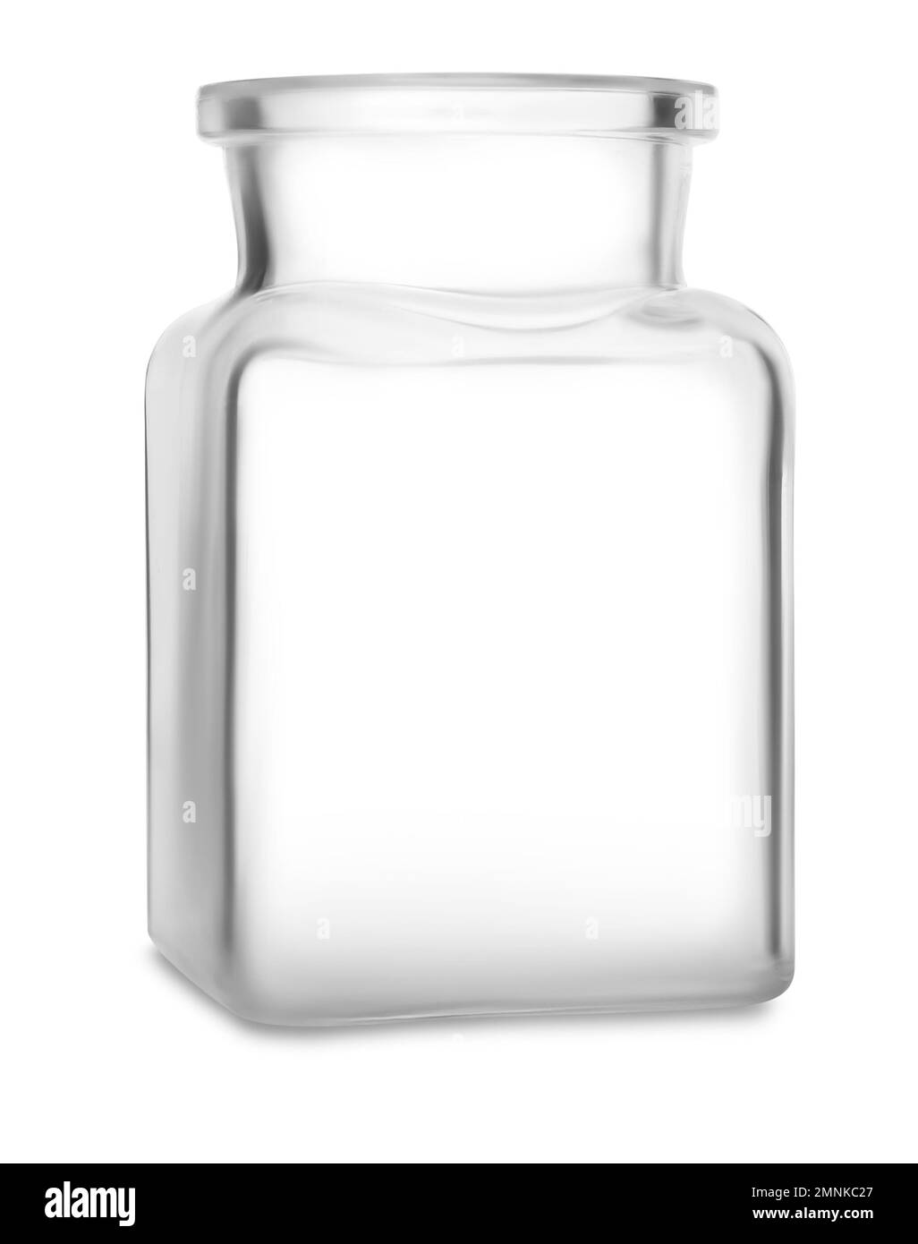 Open empty glass jar isolated on white Stock Photo - Alamy