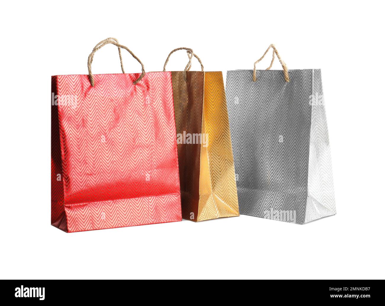 Color paper shopping bags isolated on white. Space for design Stock ...