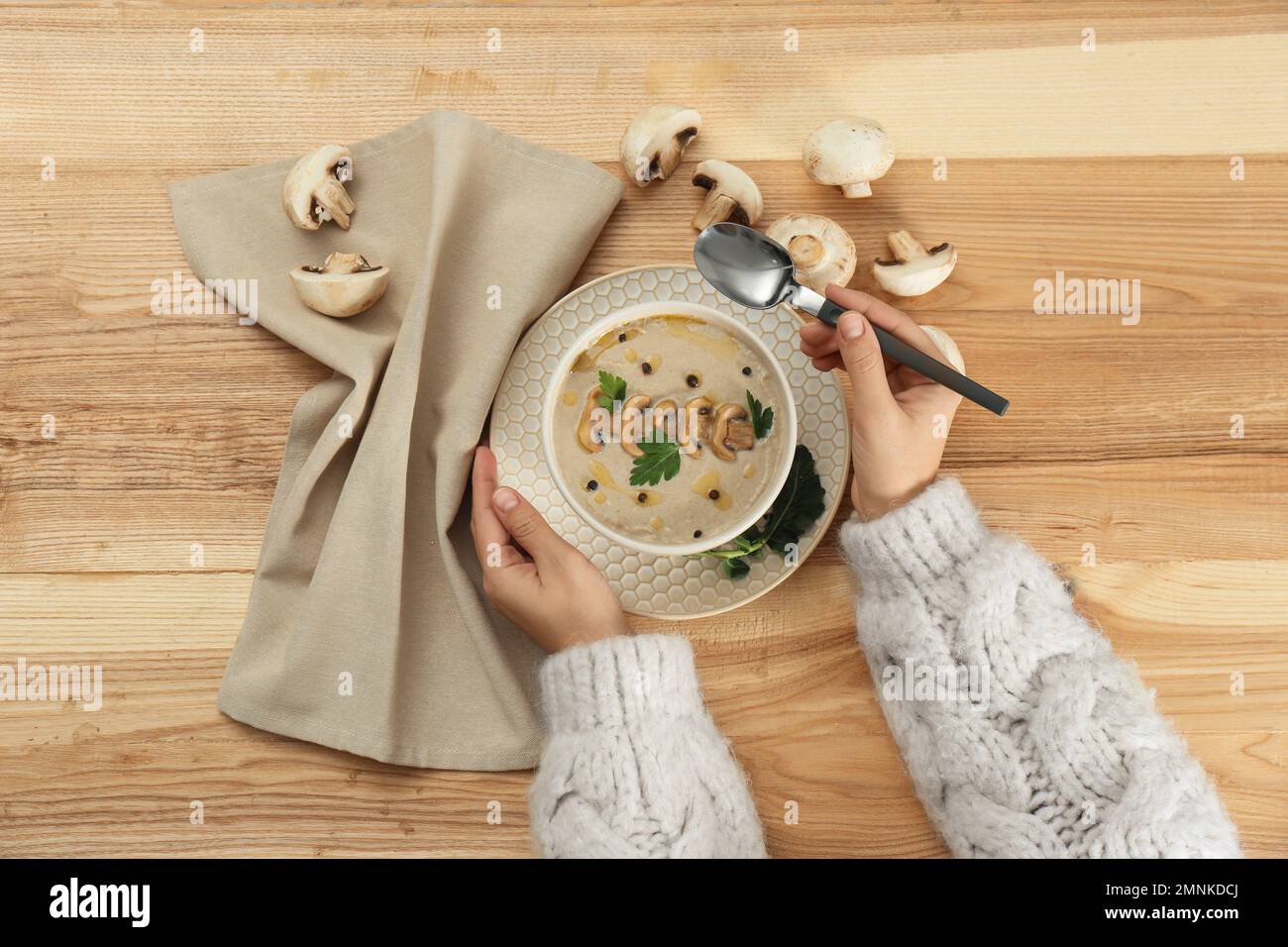 Fresh mushroom soup hi-res stock photography and images - Alamy