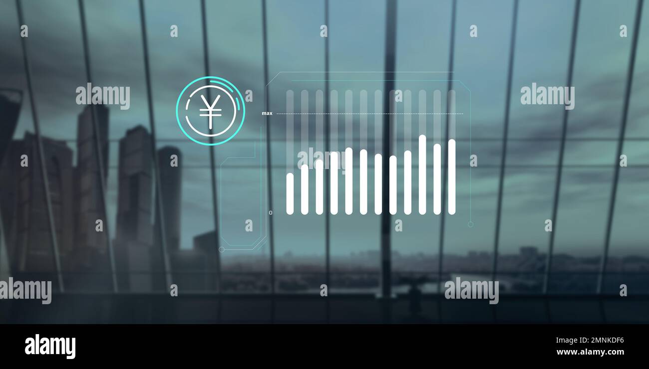 Abstract infographic of yen exchange rate dynamics Stock Photo - Alamy