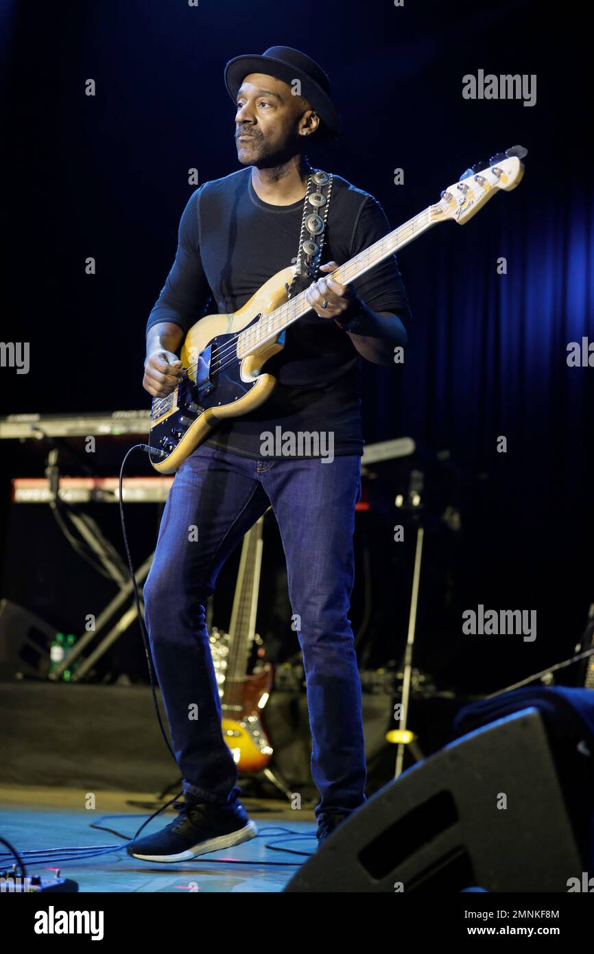 U.S. bassist Marcus Miller performs during a concert at the Alcatraz ...