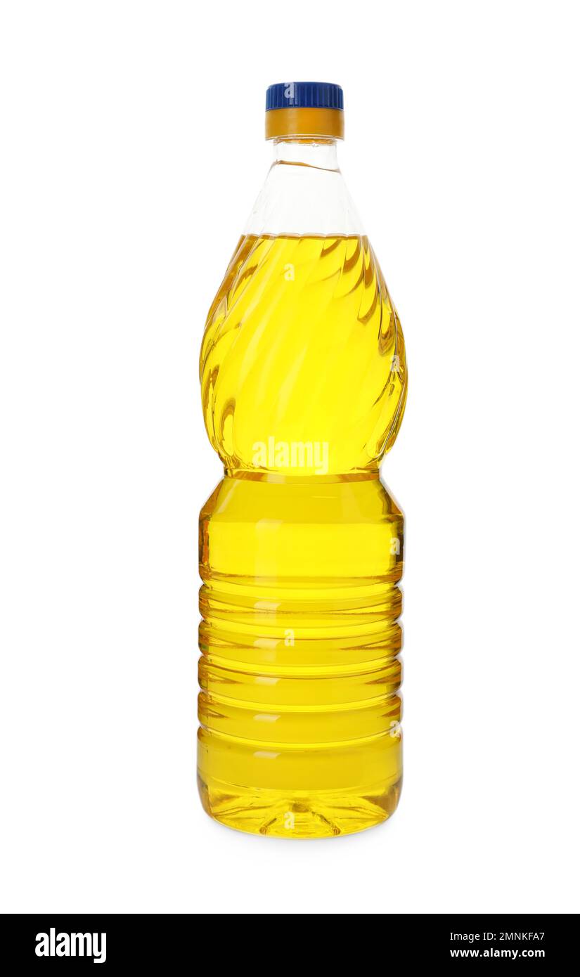 Cooking oil in plastic bottle isolated on white Stock Photo - Alamy