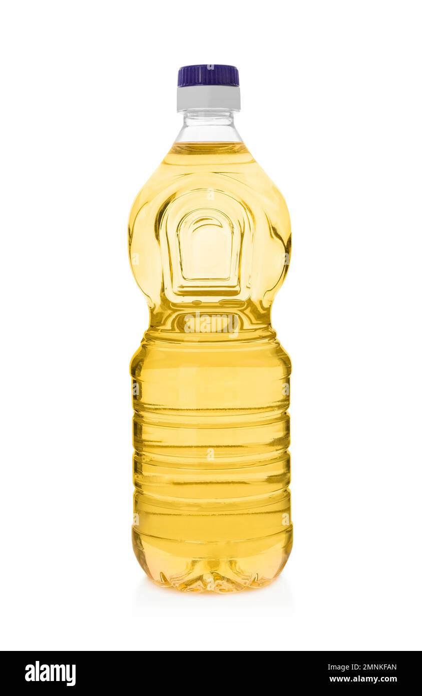 Cooking oil in plastic bottle isolated on white Stock Photo - Alamy