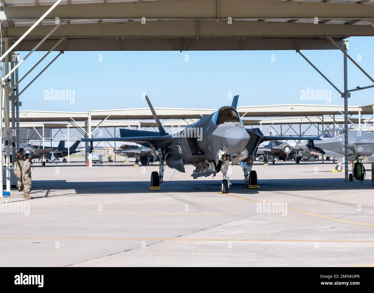 A U.S. Air Force F-35A Lightning II aircraft performs functionality ...