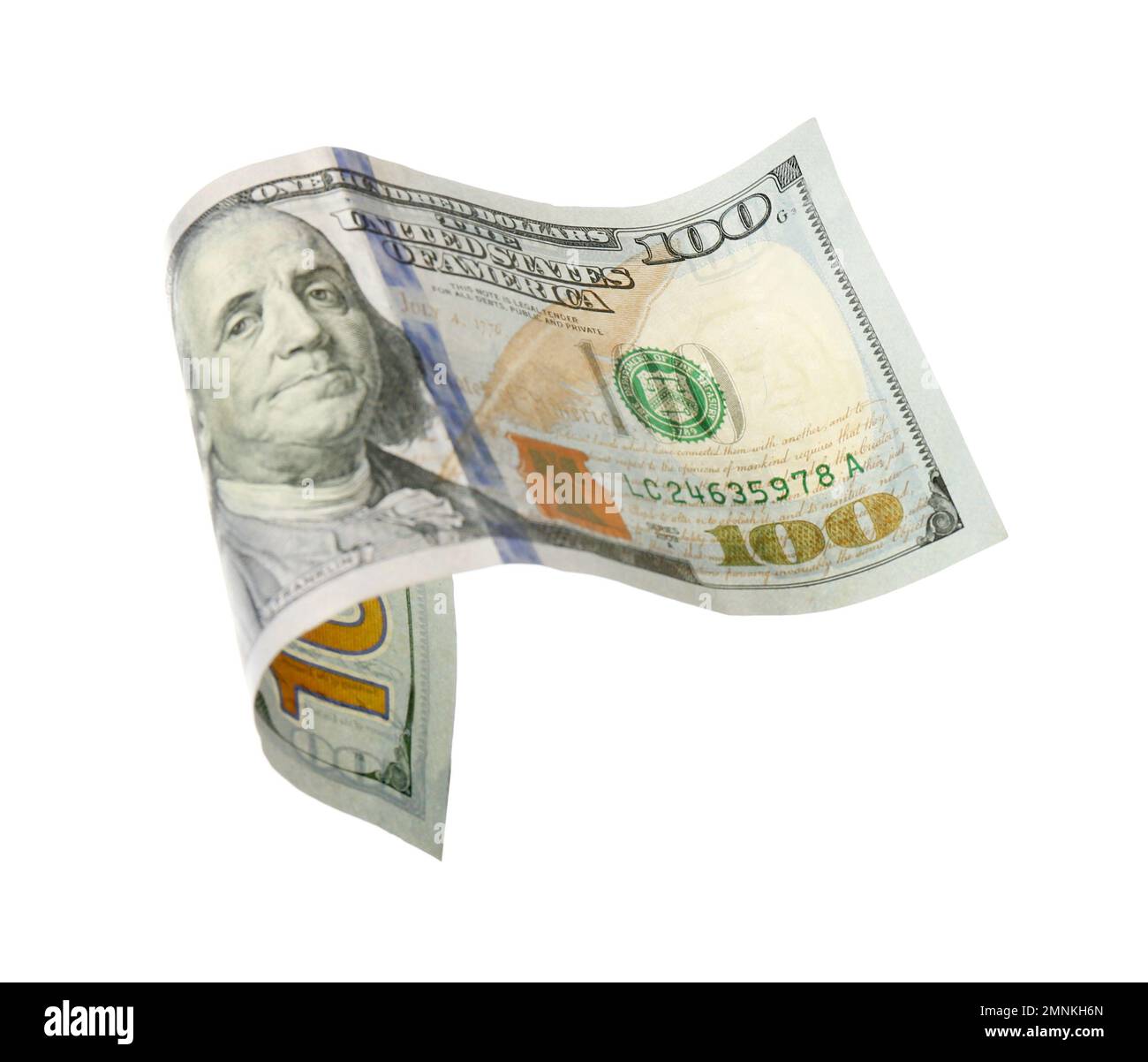 Dollar banknote isolated on white. Flying money Stock Photo - Alamy