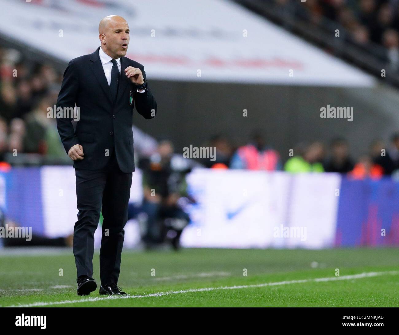 Italy head coach Luigi Di Biagio gives indications during the ...
