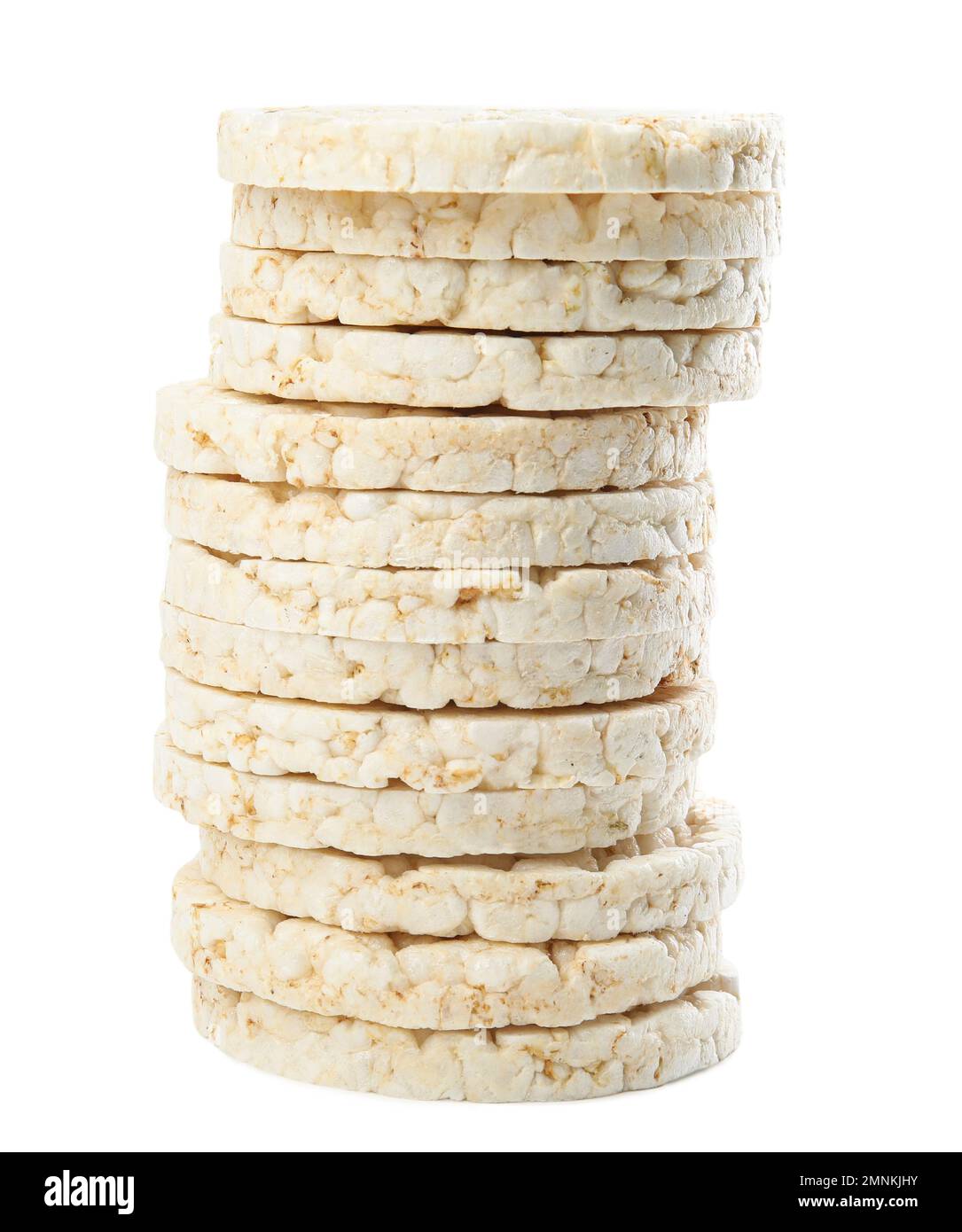 Stack of puffed rice cakes isolated on white Stock Photo - Alamy