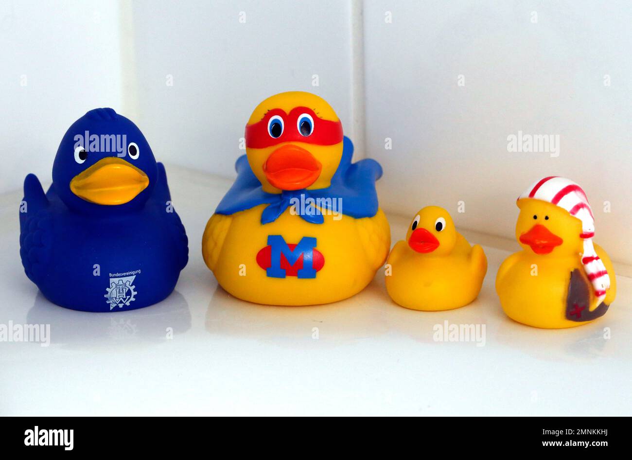 The March 27, 2018 photo shows rubber ducks after it was cut open for ...