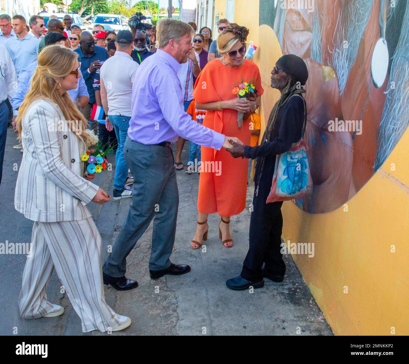 San Nicolas, Aruba. 30th Jan, 2023. King Willem-Alexander, Queen Maxima ...
