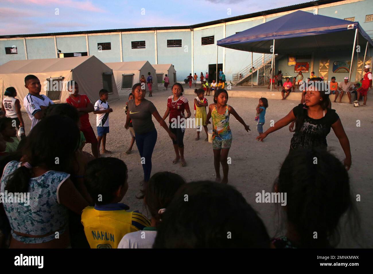 In this March 10, 2018 photo, Warao indigenous girls from Venezuela ...