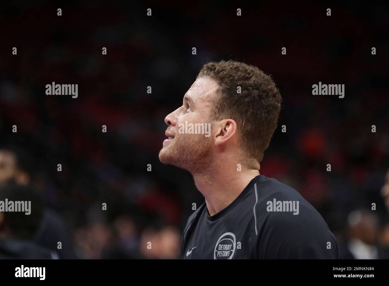 Detroit Pistons forward Blake Griffin is seen during warmups of an NBA ...