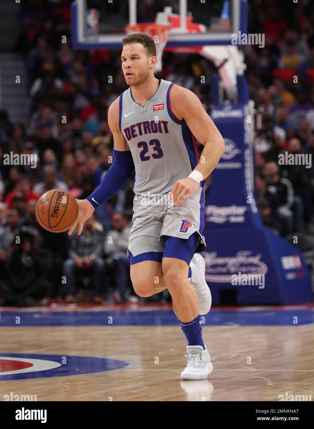 Detroit Pistons forward Blake Griffin buc during the first half of an ...