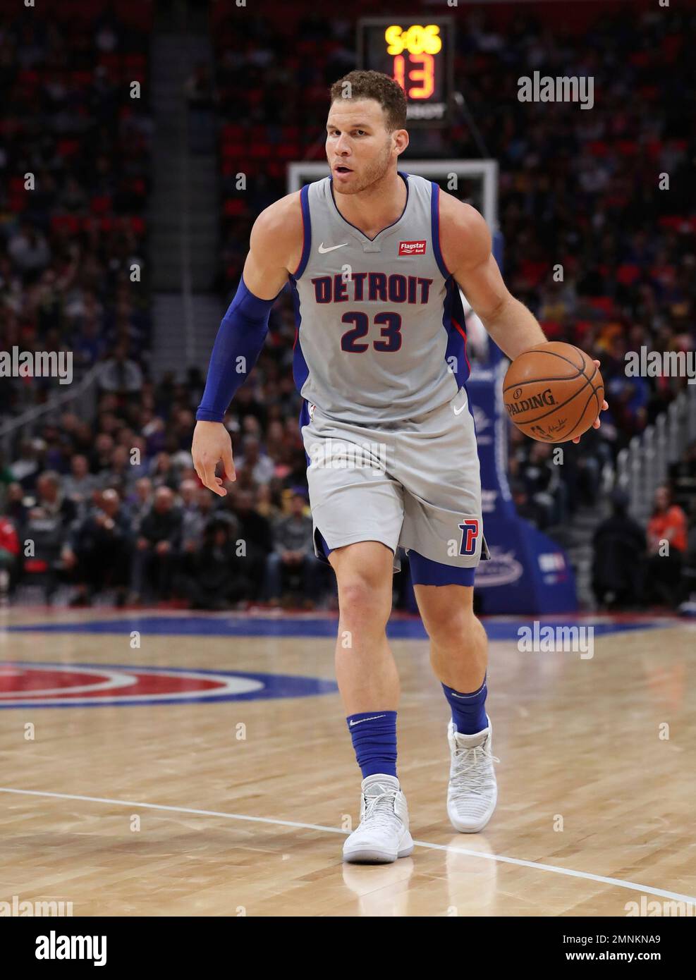 Detroit Pistons forward Blake Griffin buc during the first half of an ...