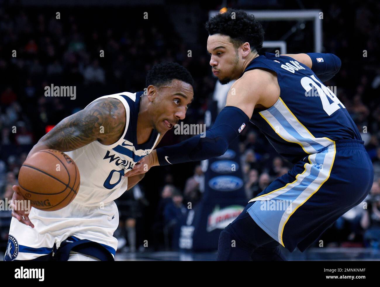 Memphis Grizzlies' Dillon Brooks (24) fouls Minnesota Timberwolves ...