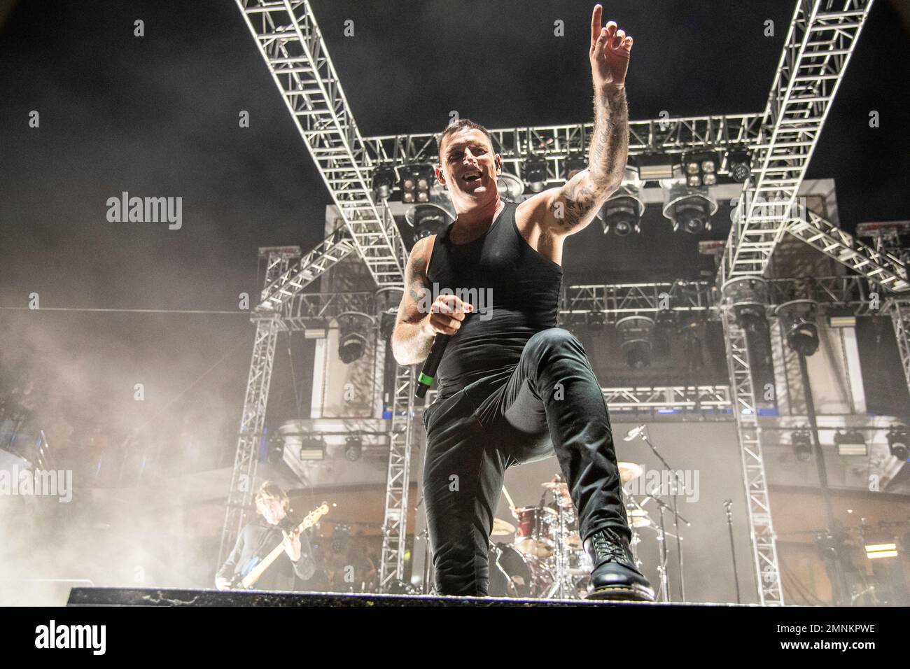 Winston McCall of Parkway Drive performs on board the Carnival Magic ...