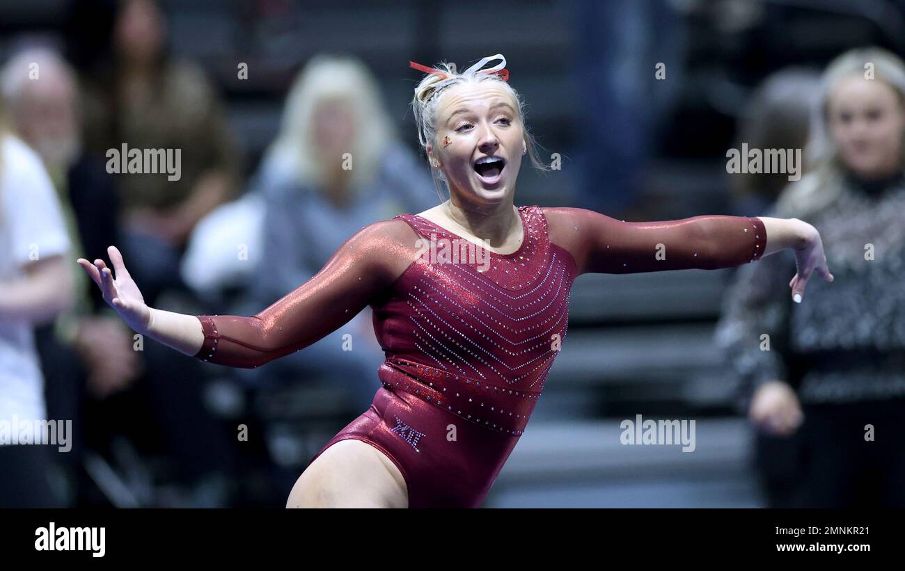 Iowa State's Kelsey Boychuk/Laura Cooke competes on floor during an ...