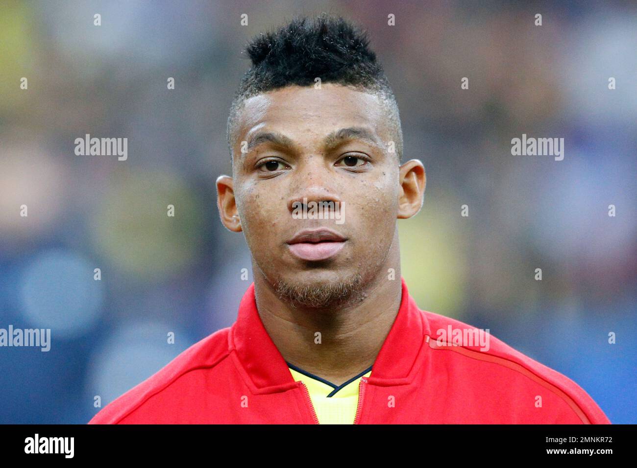 Colombia's Frank Fabra poses prior to a friendly soccer match between ...