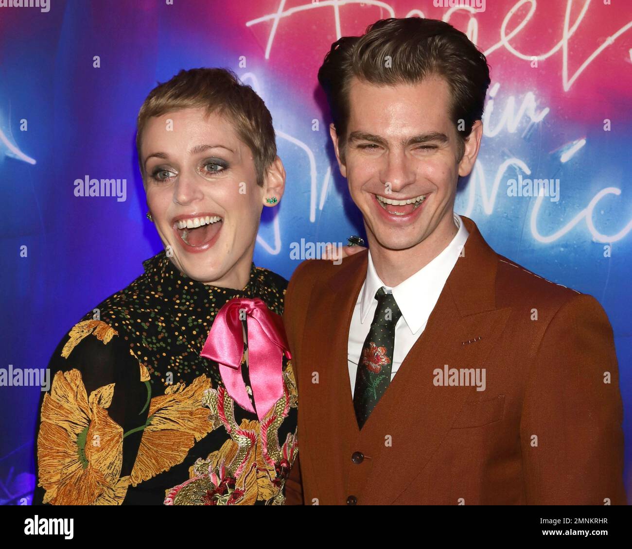 Denise Gough Left And Andrew Garfield Attend The After Party For The