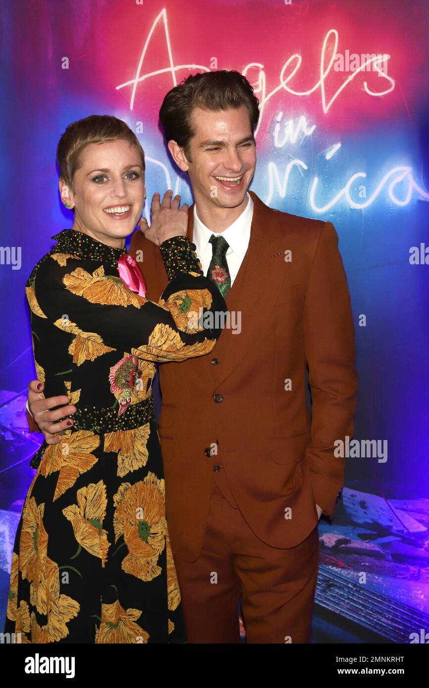 Denise Gough, left, and Andrew Garfield attend the after party for the ...