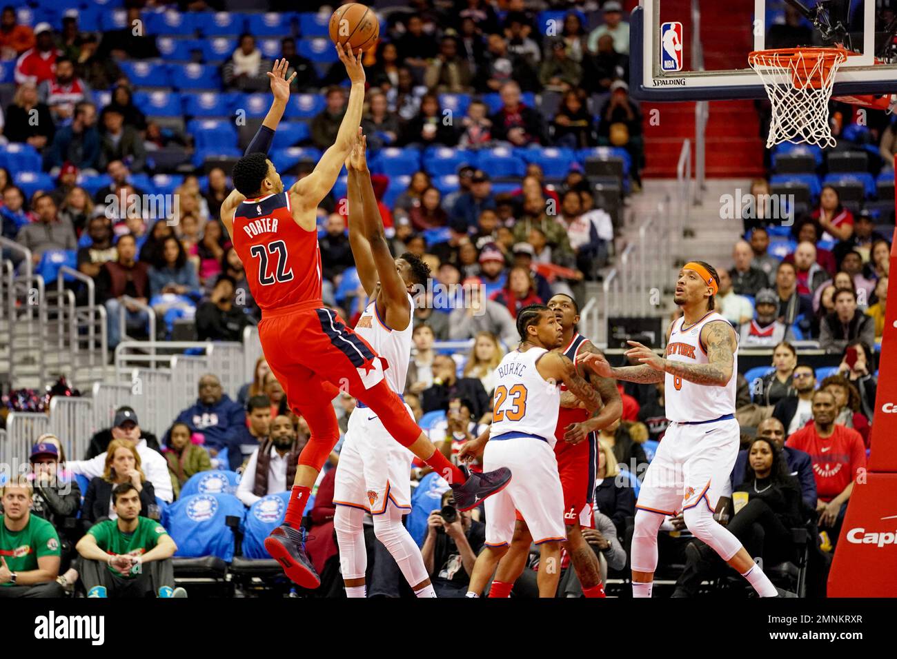 Washington Wizards forward Otto Porter Jr. (22) shoots over New York ...