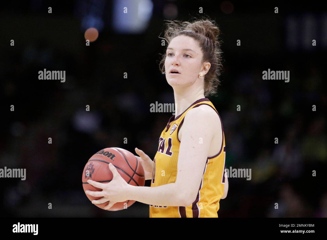 Central Michigan guard Cassie Breen holds the ball during the first ...
