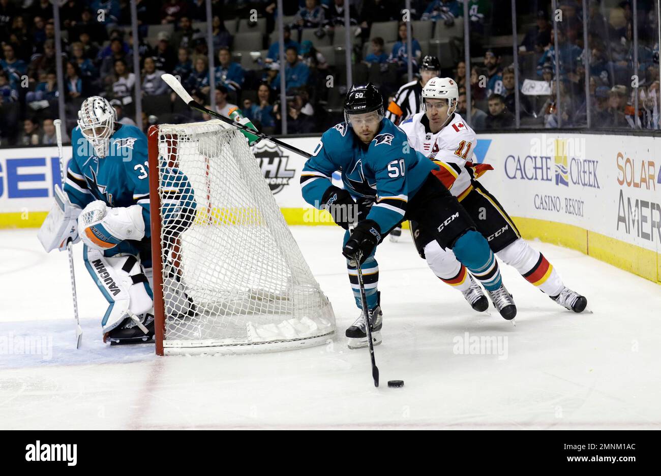 San Jose Sharks' Chris Tierney (50) during the first period of an NHL ...