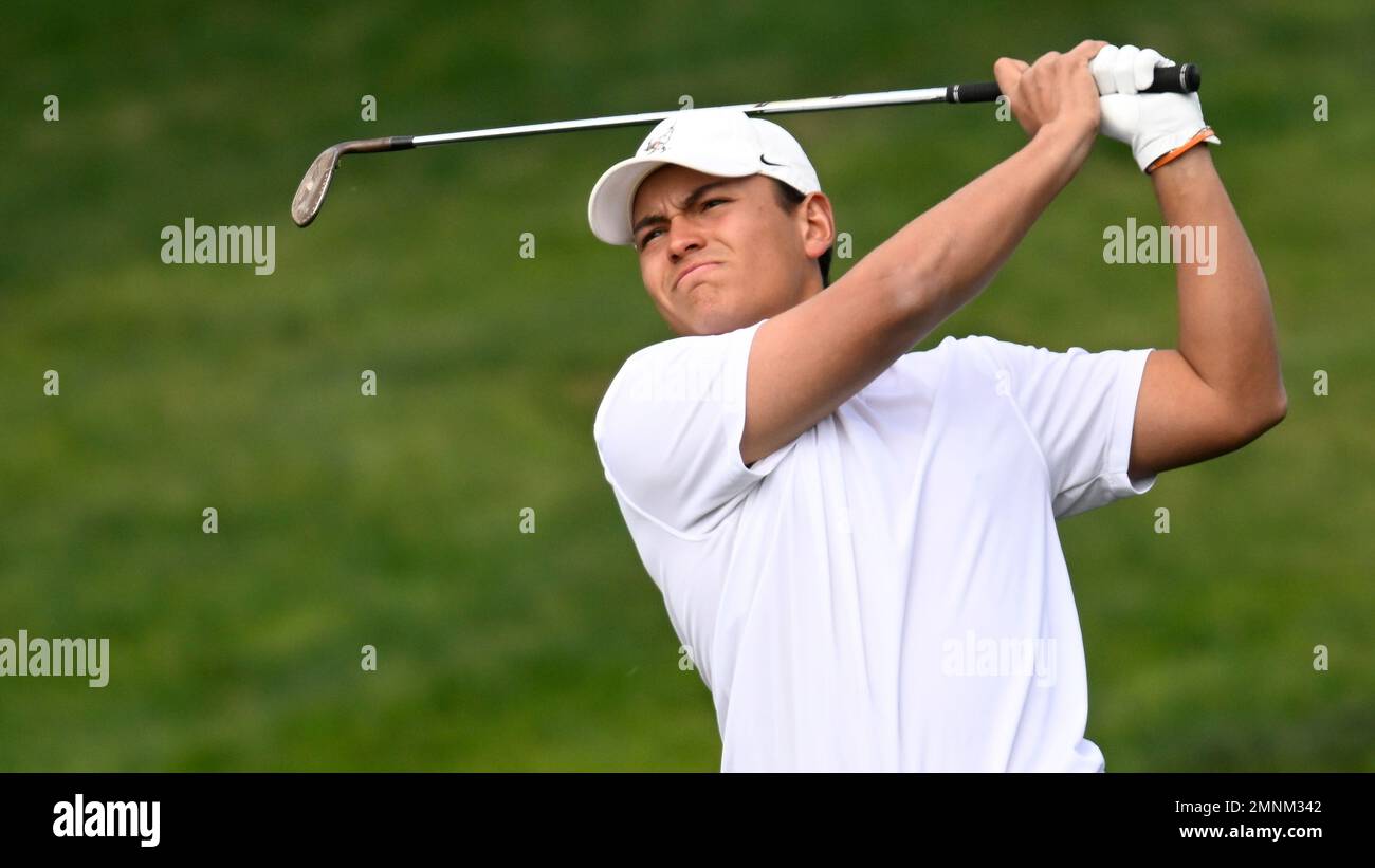 Texas's Jacob Sosa during an NCAA golf tournament on Monday, Jan. 30 ...