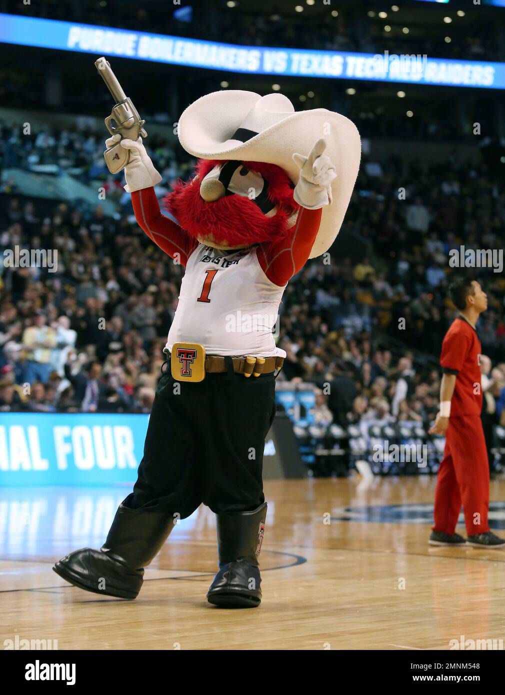 The Texas Tech mascot performs during the first half of an NCAA men's ...